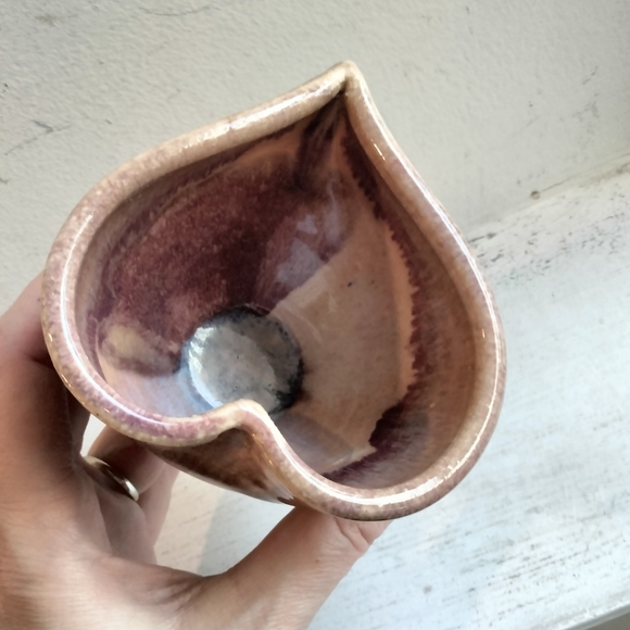 Vintage | Accents | Lisa Howe Pottery Heart Trinket Bowl Drip Glaze ...